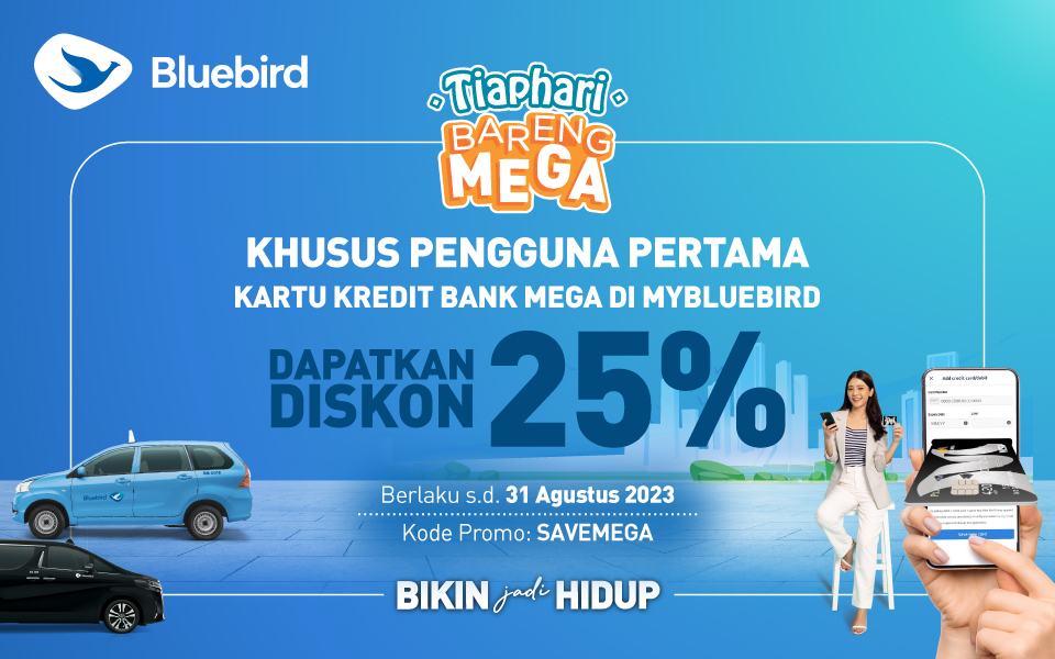PromoBluebird - Diskon 25% Khusus Pengguna Baru Kartu Kredit Bank Mega ...