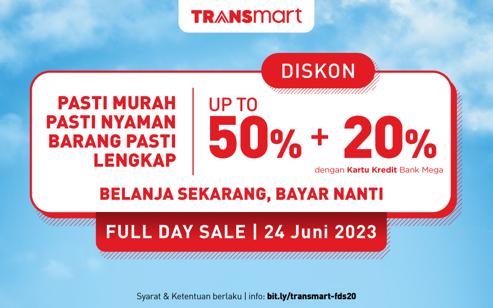 Transmart Full Day Sale Hadir Kembali Diskon hingga 50% + 20%