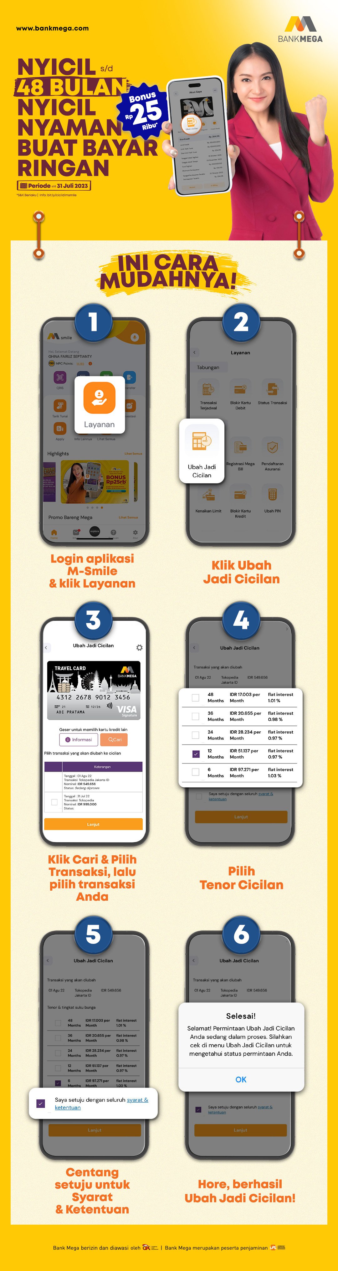 Ubah Transaksi Jadi Cicilan di M-Smile, Auto Santai Bayarnya!